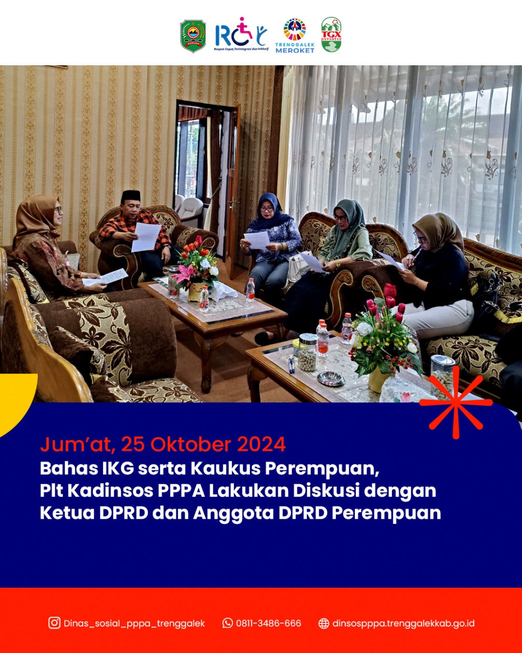 Plt Kepala Dinsos PPPA Lakukan Diskusi dengan Ketua DPRD dan Anggota DPRD Bahas IKG serta Kaukus ...
