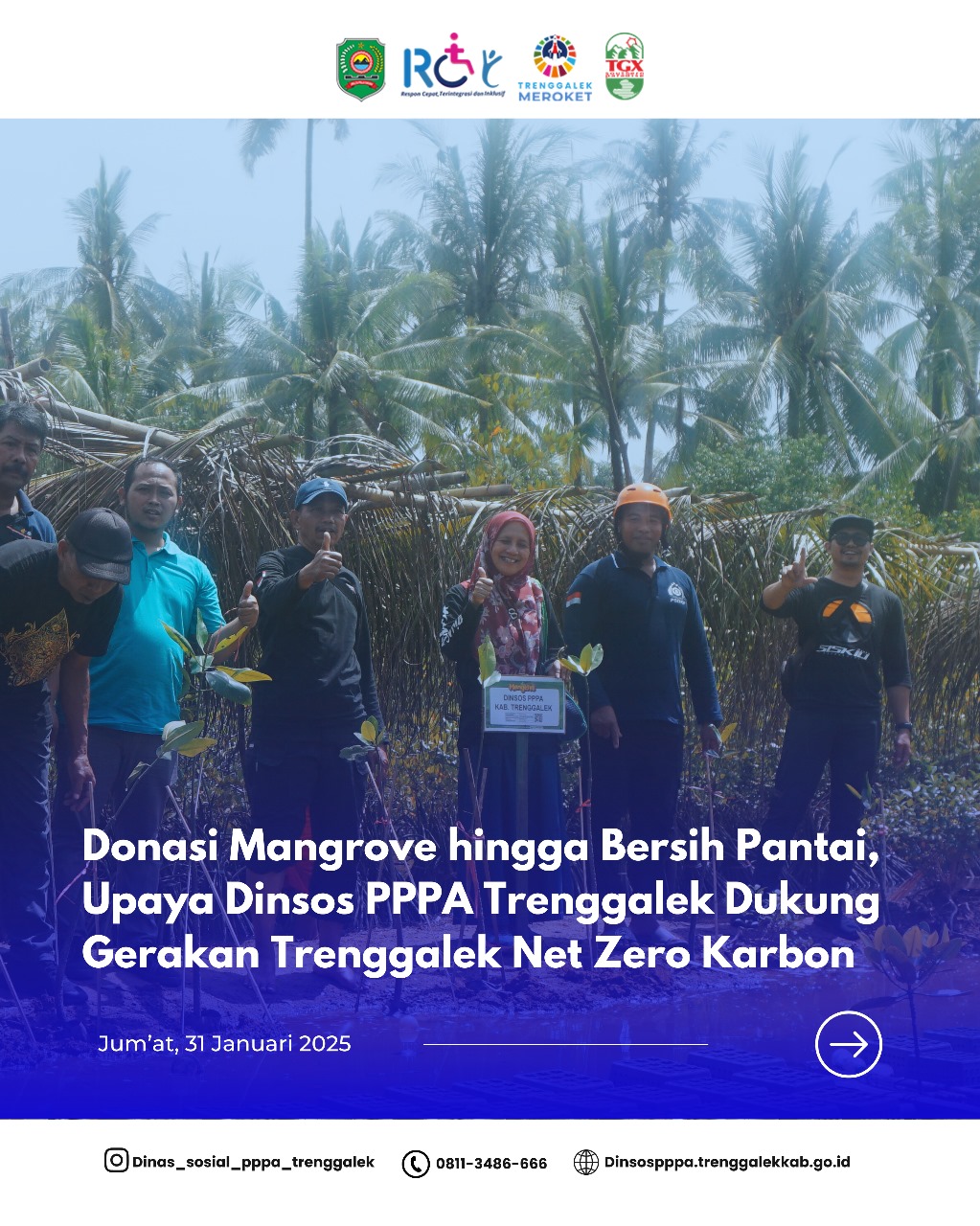 Donasi Mangrove Hingga Bersih Pantai, Upaya Dinas Sosial PPPA Trenggalek Dukung Gerakan ...