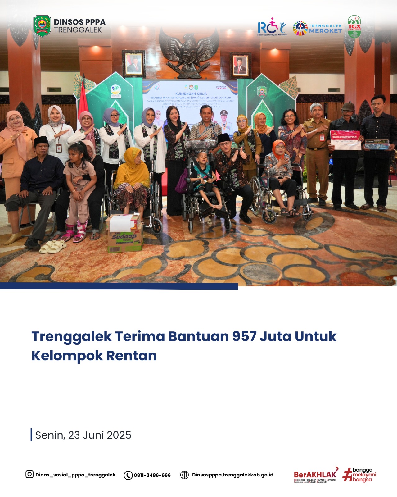 Dinas Sosial PPPA Trenggalek Kolaborasi dengan Kementerian Sosial RI Semangat Kebersamaan Dan ...