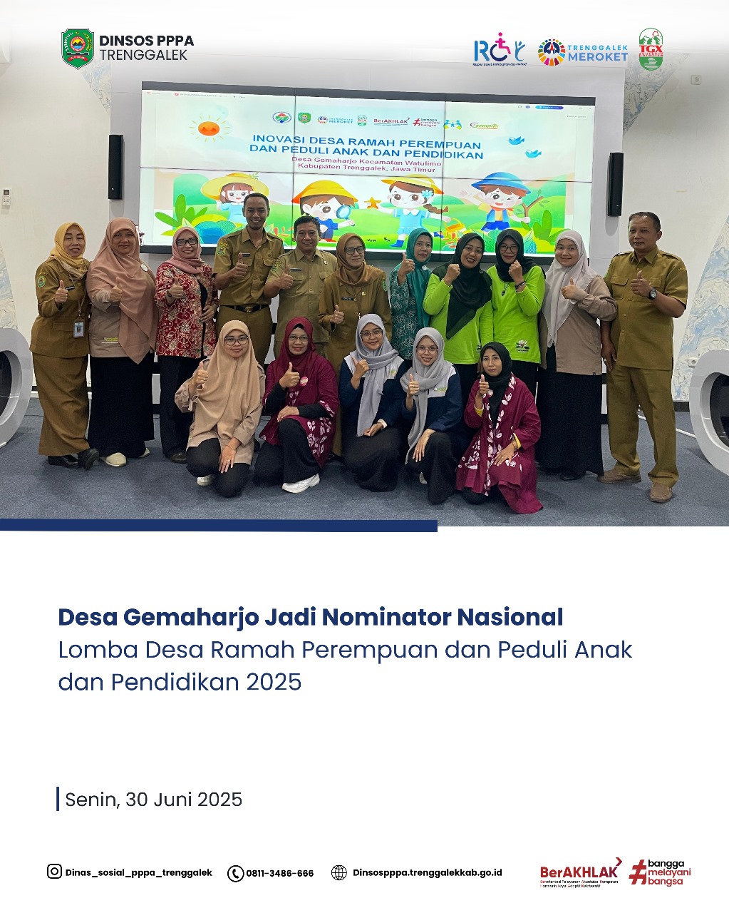 Dinas Sosial PPPA Trenggalek mendampingi Desa Gemaharjo Jadi Nominator Nasional Lomba Inovasi ...