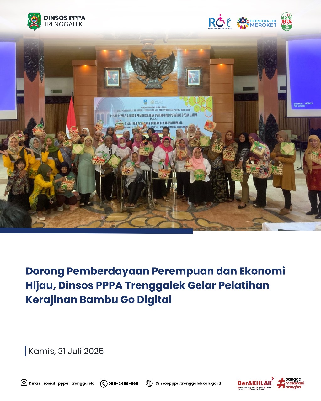 Dorong Pemberdayaan Perempuan dan Ekonomi Hijau, Dinas Sosial PPPA Trenggalek Gelar Pelatihan ...